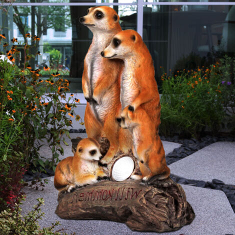 Lampe sur pied solaire extérieure à LED suricate tronc d'arbre véranda ...