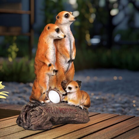 Lampe sur pied solaire extérieure à LED suricate tronc d'arbre véranda ...