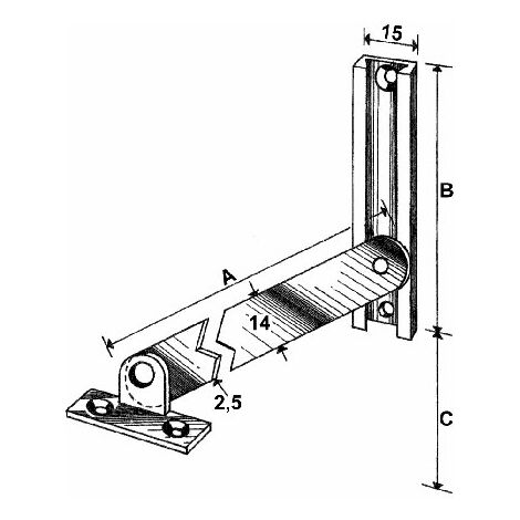 Compas pour meuble et coulisseau