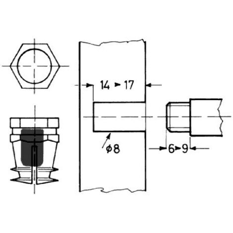 Insert à frapper - Filetage : M6 - Longueur : 9 mm - EFFEGI BREVETI