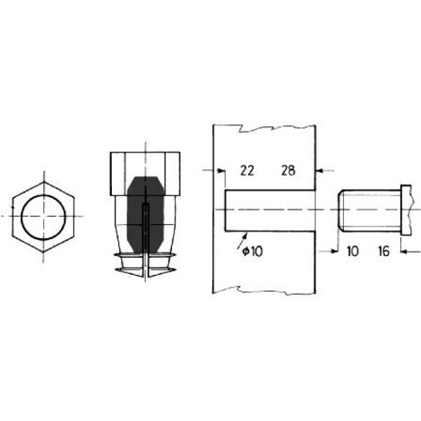 Insert à frapper - Filetage : M6 - Longueur : 9 mm - EFFEGI BREVETI