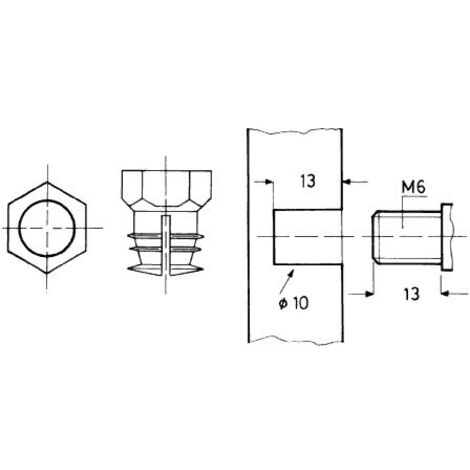 Insert à frapper - Filetage : M4 - Longueur : 5,5 mm - ITAR