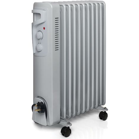 Futura 2500W Electric Oil Filled Radiators Free Standing Heater 3 Heat ...