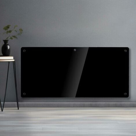 Futura 2000W Electric Glass Panel Heater Black Programmable Thermostat ...
