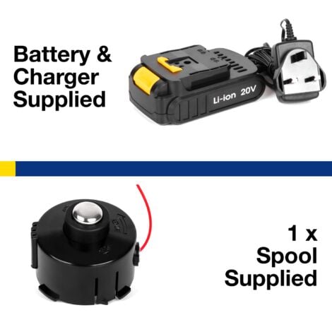 Skotek 20V Cordless Strimmer with Battery and Charger Grass Trimmer