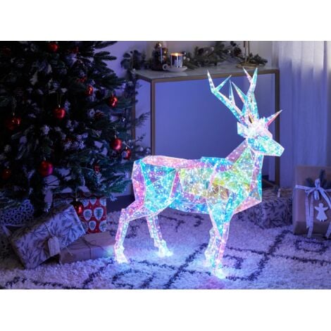 Decorazione natalizia a LED a forma di renna illuminata Multicolore Polaris