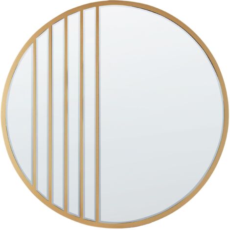 Specchio moderno da parete con cornice in MDF di forma rotonda e ganci ...