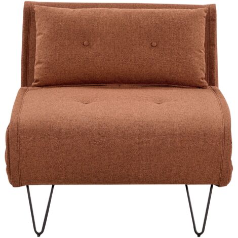 Divano letto singolo a 1 posto con cuscino in tessuto arancione Vestfold