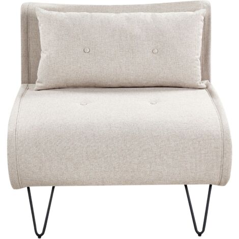 Divano Letto ad 1 Posto In Tessuto beige chiaro Vestfold