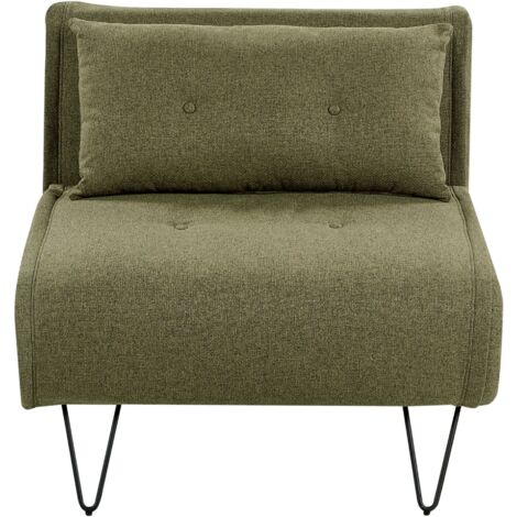 Divano letto singolo a 1 posto con cuscino in tessuto verde oliva Vestfold