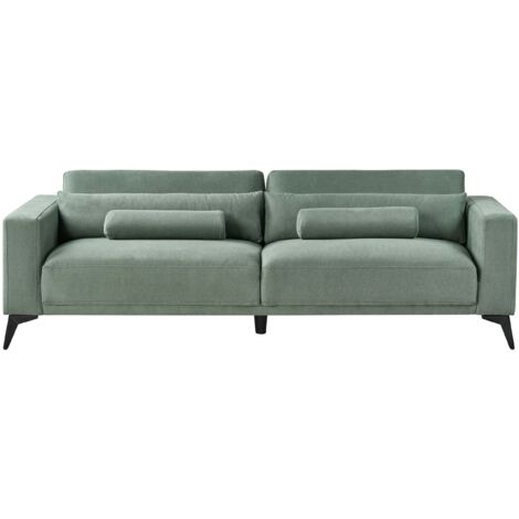 Divano imbottito a 3 posti Altezza schienale regolabile Tessuto Verde Ange