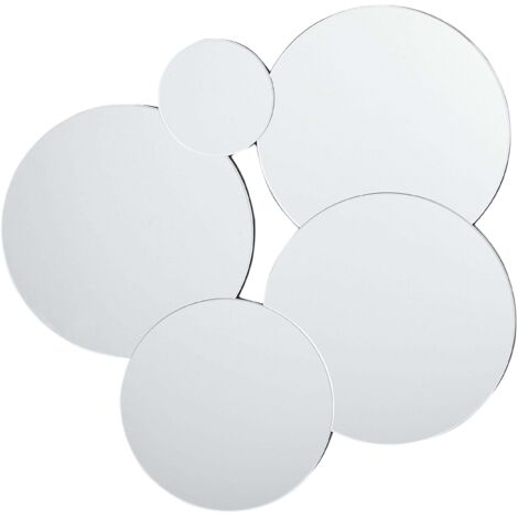 Specchio decorativo da parete senza cornice rotondo 80 x 82 cm Argento Clais