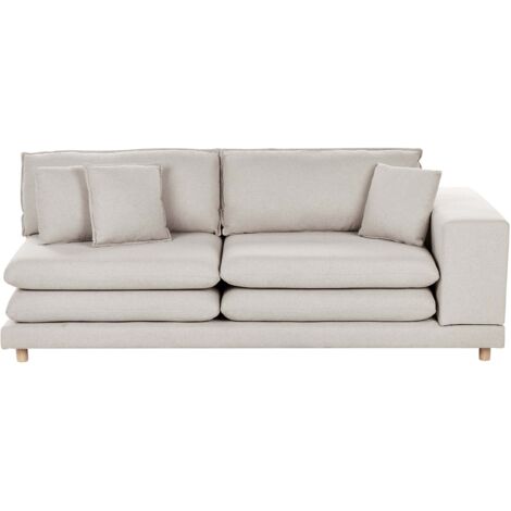 Divano moderno modulare a 2 posti tessuto beige chiaro con schienale ...