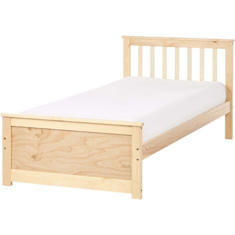 Letto singolo in legno di Pino chiaro con Rete a Doghe 90 x 200 cm Olendon