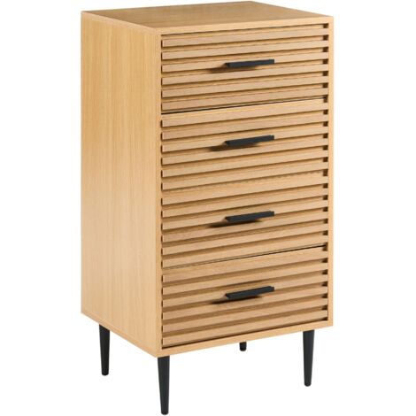Cassettiera moderna a 4 cassetti con struttura in MDF e gambe in ferro ...