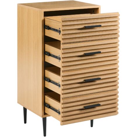 Cassettiera moderna a 4 cassetti con struttura in MDF e gambe in ferro ...
