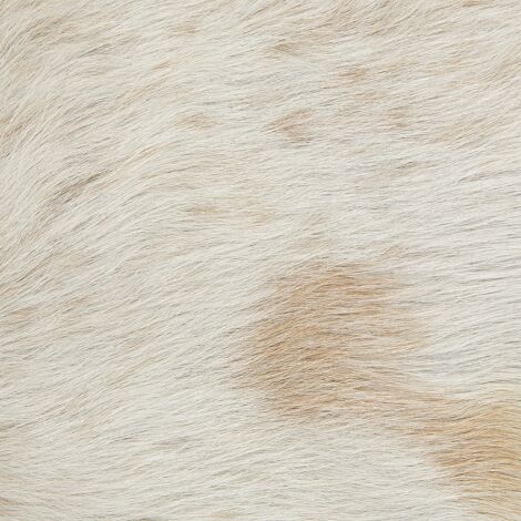 Poggiapiedi in Pelle Motivo Mucca e Legno di Teak Gambe Treppiede ...