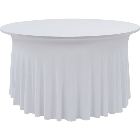 Nappes élastiques de table avec jupon 2 pcs 180x74 cm Blanc