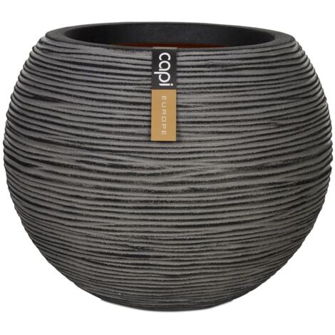 Capi Pot à fleurs Nature Rib rond 62x48 cm anthracite KOFZ271