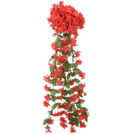 Guirlandes de fleurs de Noël 3 pcs rouge 85 cm