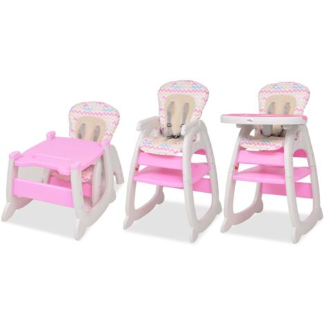 Chaise haute convertible 3-en-1 avec table Rose