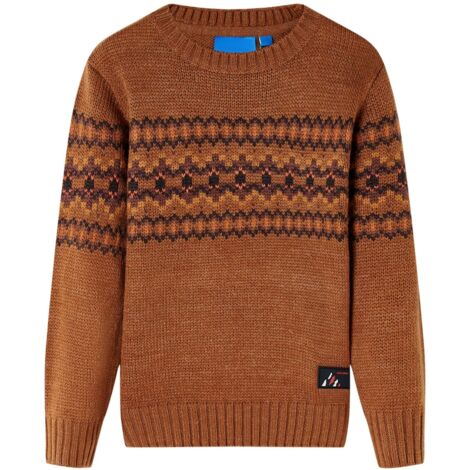 Pull-over tricoté pour enfants cognac 116