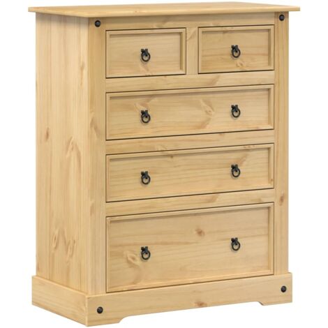Commode Corona 92x48x114 cm bois massif de pin
