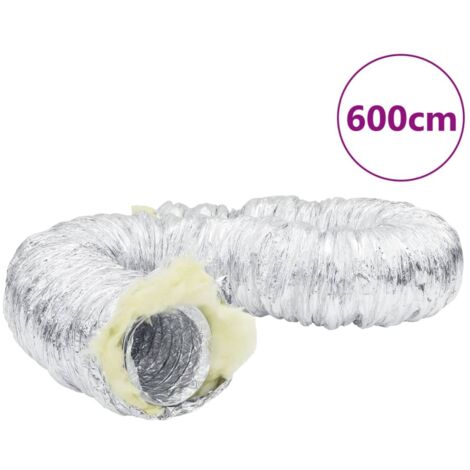 Conduit de ventilation isolé aluminium 6 m Ø12,5 cm