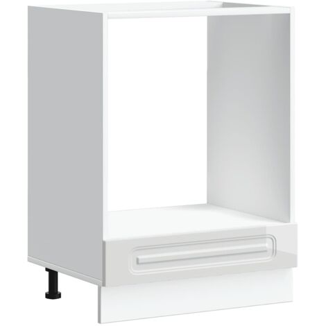 Armoire à four Kalmar blanc brillant bois d'ingénierie