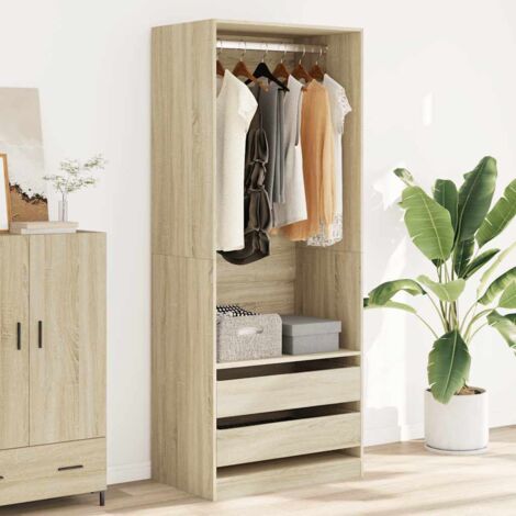 Armoire de chambre chêne 80 cm garde-robe gain de place dressing ...