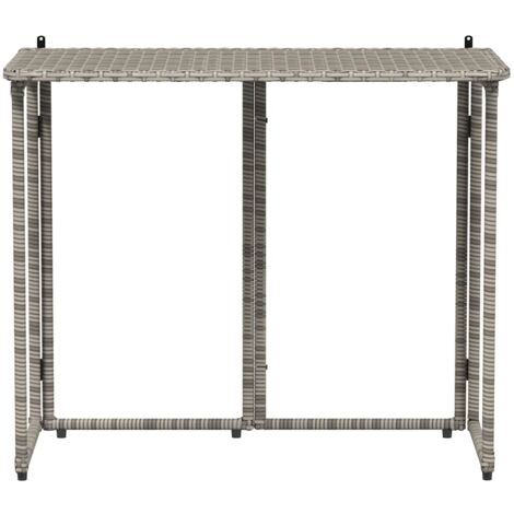 Table de pliante gris 90 x 51 x 75 cm polyrotin