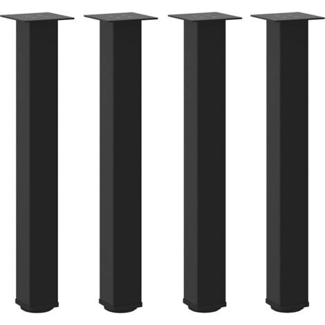 Pieds de table console 4 pièces Noir 72-74 cm Acier