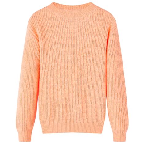 Pull-over tricoté pour enfants orange vif 140