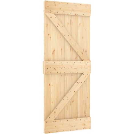 Porte 85x210 cm bois massif de pin