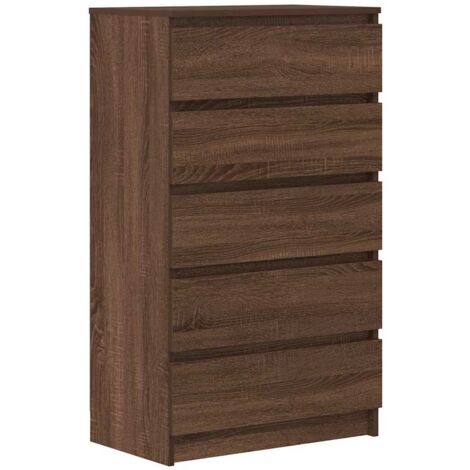 Commode Chêne marron 60x36x103 cm Bois d'ingénierie