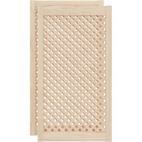 Portes d'armoires en treillis 2 pcs 49,5x99 cm pin massif