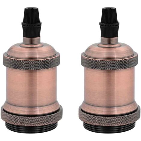 Douilles de lampe 2 pcs bronze rouge E27