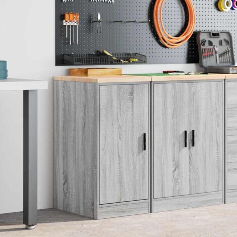 Armoire de rangement de garage gris 40x51x85 cm bois pin