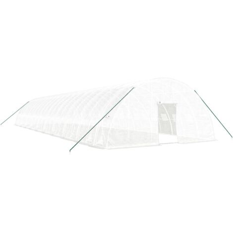 Serre avec cadre en acier blanc 120 m² 20x6x2,85 m