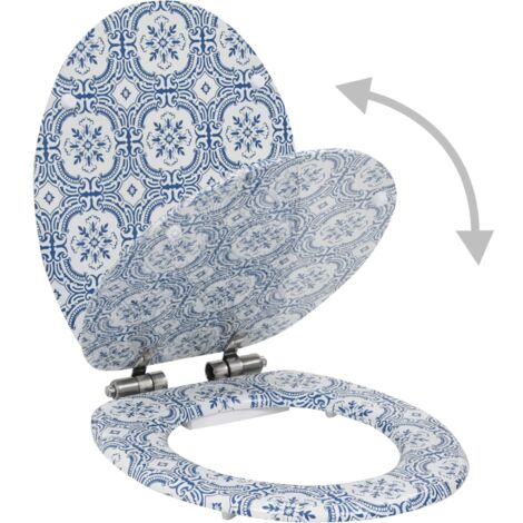 Siège WC MDF Couvercle à fermeture en douceur Porcelaine