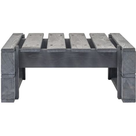 Repose-pied palette de bois gris