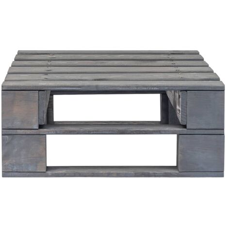 Repose-pied palette de bois gris