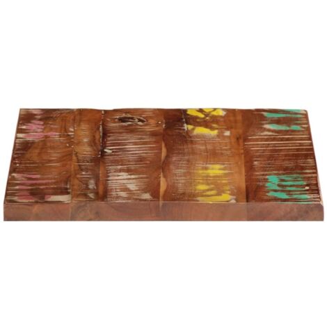 Plateau de table carre en bois recycle 40 cm style industriel chic ...