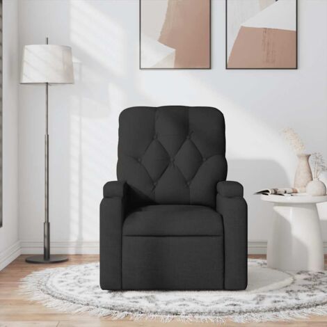 Fauteuil massant contre mal de dos inclinable Noir Tissu ergonomique ...