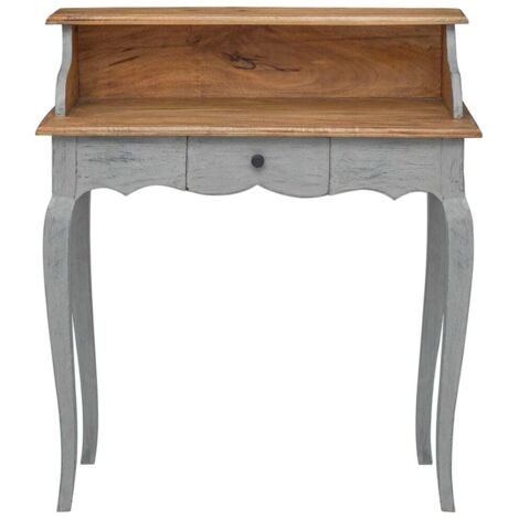 Bureau d'écriture bois d'acajou massif 80x40x92 cm style colonial ...