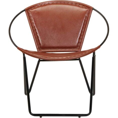 Chaise marron cuir véritable