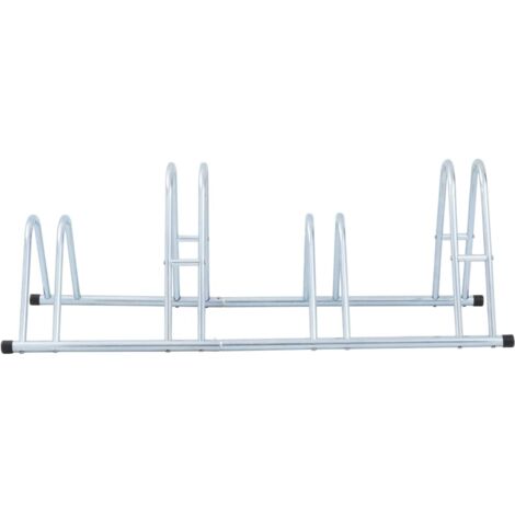 Support de vélo au sol autoportant pour 4 vélos acier galvanisé