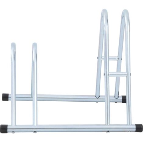 Support de vélo au sol autoportant pour 2 vélos acier galvanisé