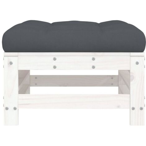 Repose-pied bois de pin massif coussin blanc fini les douleurs dos ...