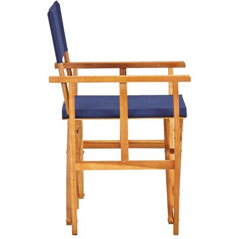 Chaise de metteur en scène bois massif d'acacia bleu